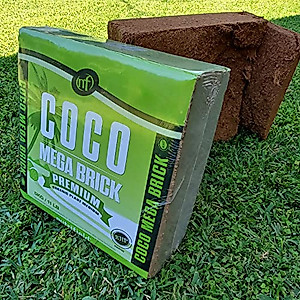 Coco Coir Mega Brick Organic Coconut Coir 11 Pound Coco Fiber Compressed Block Pre Washed Buffered Potting Soil Indoor Outdoor Garden Use Vegetable Flower Seed Starter