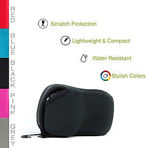 MegaGear Ultra Light Neoprene Camera Case Compatible with Olympus OM-D E-M1 Mark III, E-M1 Mark II (12-40mm), Black (MG1070)