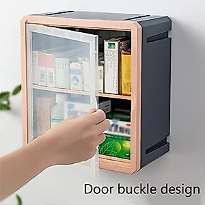 Medicine Box Wall-Mounted Medicine Cabinet Household Multi-Layer Free Movement of Compartments Non-Porous Wall Mount Plastic (Without Medicine)