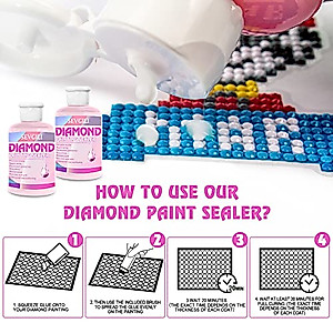 Diamond Painting Sealer Kits 240ML with Brushes, Diamond Art Sealer Puzzle Glue Diamond Painting Accessories and Tools,Diamond Painting Kits for Adults (8OZ)
