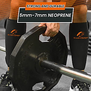 Trend Changer Weightlifting Shin Guards/Calf Support Brace 7mm Thick Neoprene for EasyWear-Deadlift Shin Guards, Box Jump, Crossfit Adjustable Shin Splint Compression Calf Wrap for Men Women (Pair)