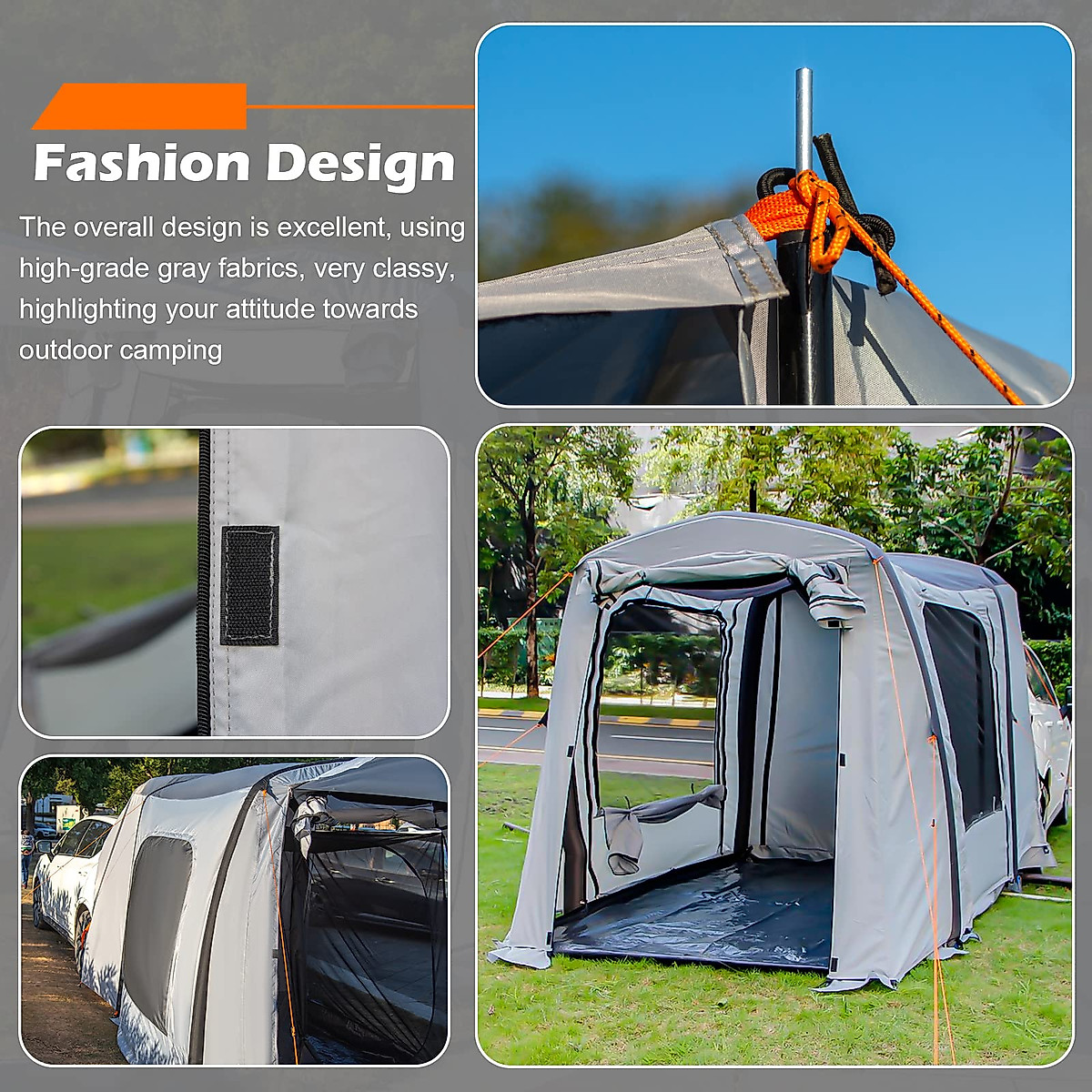 Inflatable SUV Tent Wild Camping Tail Tent Car Fishing Roof Outdoor Ventilated Independent Waterproof Pad