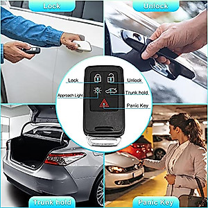 X AUTOHAUX Replacement Keyless Entry Remote Car Key Fob KR55WK49264 433Mhz for Volvo XC60 2010-2017 for Volvo XC70 2008-2016 5 Buttons with Door Key