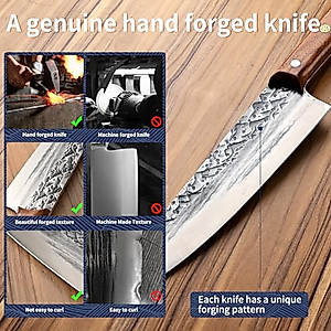 Professional Hand Forged Japanese Chef Knife 8 inch Kitchen Knives Super Sharp High Carbon Stainless Steel Chefs Knife Comfortable Cocobolo Wooden Handle with Gift Box