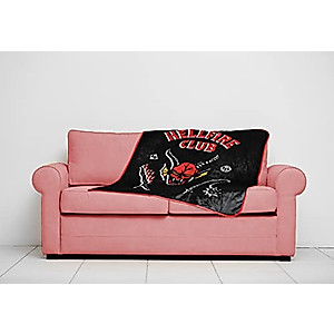 Stranger Things Defeat Hellfire Throw Blanket - Bedding Meausres 46 x 60 Inches - Fade Resistant Super Soft Fleece