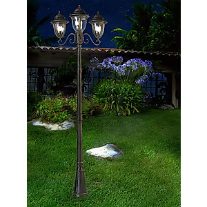 John Timberland Hepworth Traditional Outdoor Light Post and Cap Base Veranda Bronze 76 3/4" Accessory for Post Exterior House Porch Patio Outside Deck Yard Garden Driveway Home Lawn Walkway
