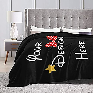 Custom Blanket Personalized Blanket Customized Blanket with Photos Text Logo Throw Blankets Soft Cozy for Christmas Halloween Birthday Day Valentines Day Gift 80"x60"