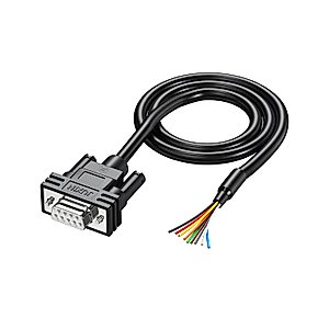 JUXINICE DB9 Extension Cable 9 PIN Female Connector to Bare Wire D-SUB 9-Pin RS232 Serial Cable with Bare Wire End Cable (DB9 Female, 3FT)