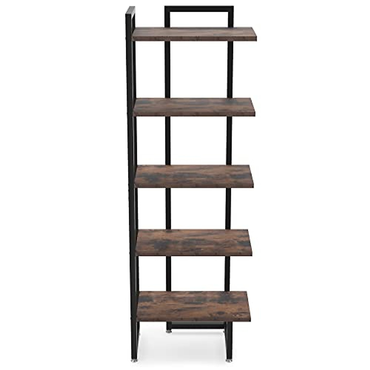 Tribesigns Corner Shelf Stand, Industrial 5 Tier Wood Corner Bookshelf with Rectangle Board, Corner Storage Rack Shelves Display Plant Flower, Stand Ladder Bookcase for Home Office Kitchen Bedroom
