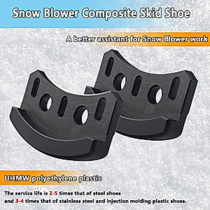 2-Pcs M135188 Snow Blower Composite Skid Shoe for John Deere 42'' 44'' 46'' 47'' Snow Blower - Replacement M46530 GXH3045 AM31235,Fits Model L 100 110 111 118 120 130 E 150 160 170 180 X 350 354 etc.