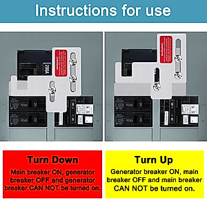 Generator Interlock Kit Compatible with Siemens or Murray 150 or 200 Amp Panels, 7/8-1 1/4" Spacing Between Main and Branch Breakers