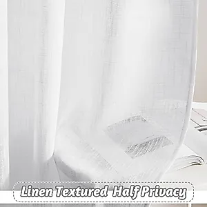 RYB HOME White Sheer Curtains & Velvet Curtains