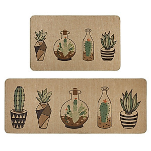 famibay Kitchen Rugs and Mats Non Skid Washable Kitchen Rugs with Rubber Backing Kitchen Mat Set Stain&Wear Resistant Kitchen Carpet Rugs Low Pile Country Decorative Floor Mats for Home Kitchen