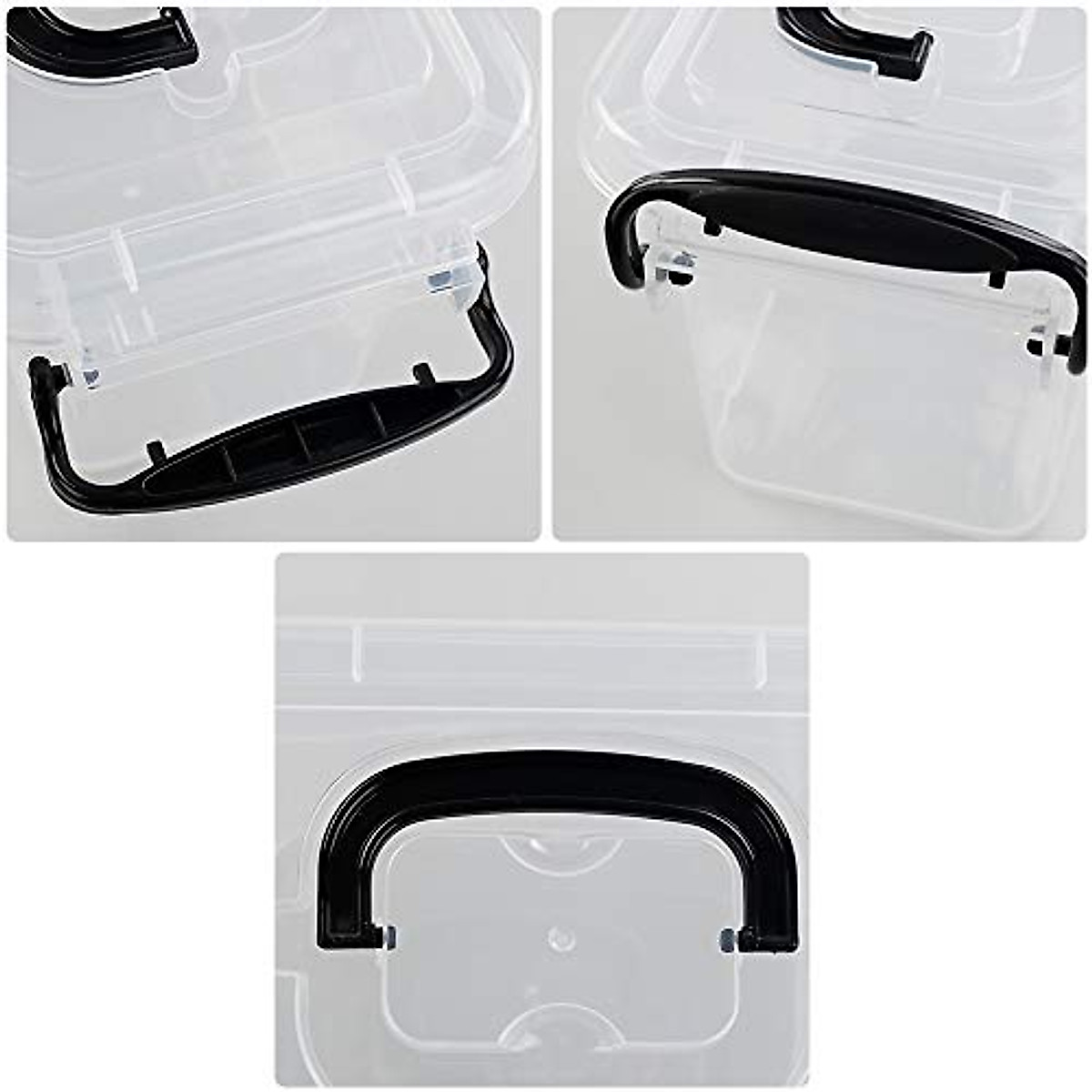 Bringer 6-Pack 1.5 L Mini Plastic Storage Box, Clear Storage Bin with Lids