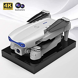 PEKIOGT RC UAV Smart Dual Mini-Drone Camera WiFi Helicopter Foldable 4K FPV Selfie Photo Flying Space Orb