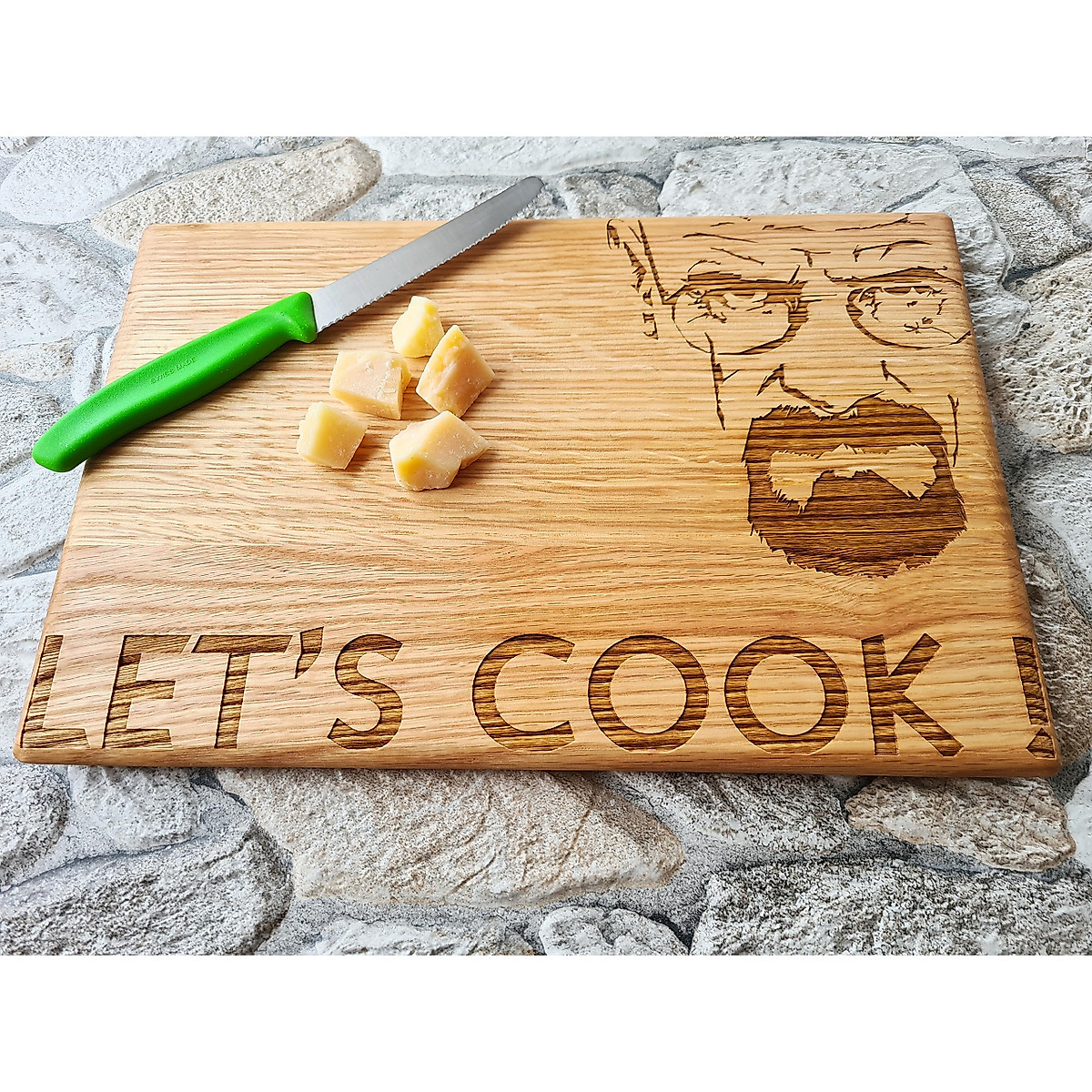 Algis Crafts | Cutting Board - LET'S COOK | Housewarming Gift for Newlyweds, Birthday, Wedding Gifts | Laser Engraved Board for Couples | Handmade Chopping Board For Kitchen