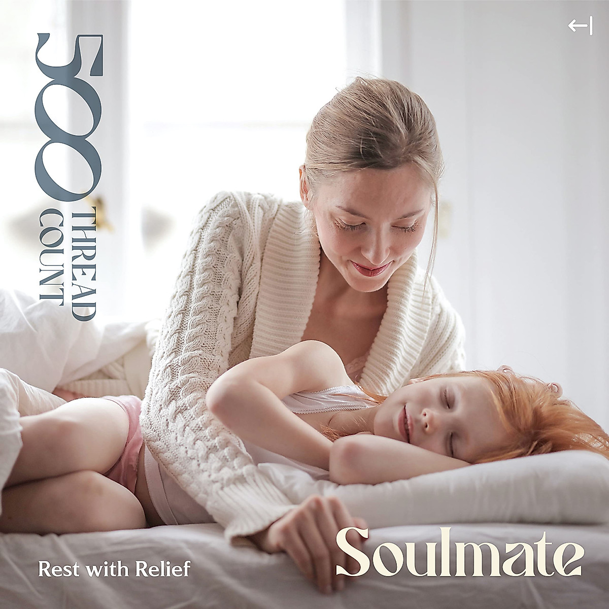 Mayfair Linen 100% Cotton Sheets for Queen Size Bed - Luxury 500 Thread Count Queen Sheet Set, 4 PC Sateen Weave Queen Light Blue Cotton Sheets, Ultra Soft, Deep Pocket Cooling Sheets Queen Size