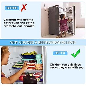 Refrigerator Lock Combination 4 Pack Fridge Locks for Adults Mini Fridge Locks for Kids Refrigerator Adhesive Lock Freezer Door Lock Child Safe Keyless Digital Refrigerator Lock Childproof White