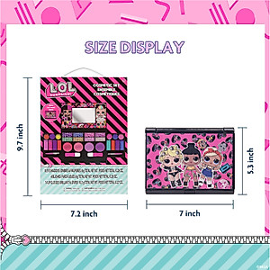 Townley Girl L.O.L. Surprise 30 Pcs Cosmetic Compact Set Includes Mirror, 14 Lip glosses, 8 Eye Shadow, 4 Blushes & 4 Brushes Safe & Non-Toxic Colorful Portable Foldable Makeup Beauty Kit for Girls