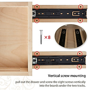 LuxursKingQYW Drawer Wood Pull Out Tray Drawer Box Kitchen Cabinet Organizer Cabinet Slide Out Shelve Cabinet Pull Out Shelves, Wooden Pull-Out Shelf-Fast and Easy D.I.Y. (24" W×21" D×3" H)