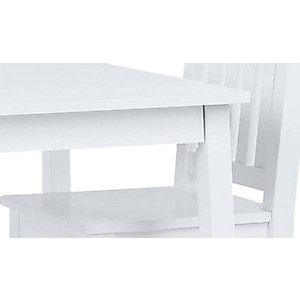 Humble Crew, White Kids Wood Square Table and 2 Chairs Set