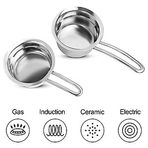 KSJONE Set of 2 Professional Grade Saucepan with Stay Cool Handles, Kitchen Cooking Pans, Dishwasher Oven Safe & Compatible with All Stovetops Multipurpose for Home Restaurant (1 Quart & 2 Quart)