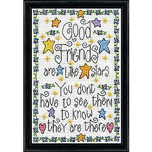 Tobin Good Friends, 5 x 7'' Counted Cross Stitch Kit, Multicolour