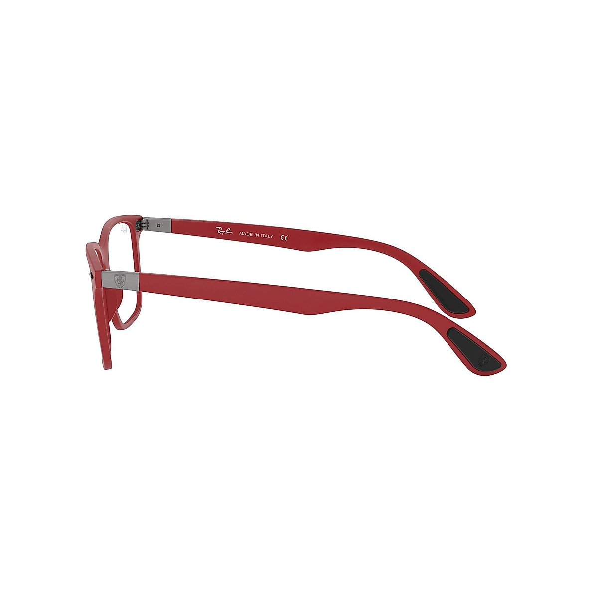Ray-Ban RX7144M Scuderia Ferrari Collection Square Prescription Eyeglass Frames, Matte Red/Demo Lens, 53 mm
