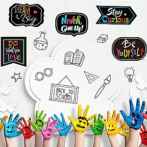 Classroom Decoration Motivational Banner Poster Inspirational Cards Motivation Porch Sign Positive Sayings Accents Cutouts for Students Teacher Educational Bulletin Board Office Home School Nursery