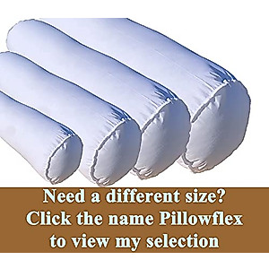 Pillowflex Bolster Pillow - 8" x 20" - Plush Polyester-Filled Insert for Decorative Shams - Comes in a Poly-Cotton Shell - Odorless, Lint, and Dust-Free, No Lumps Stuffing for Pillows (White, Round)