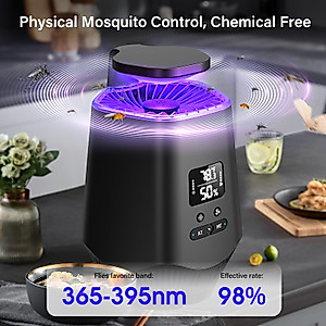 Fooxem Fruit Fly Traps for Indoors, Smart Flying Insect Trap with Temperature and Humidity Sensor, Bug Catcher Ligth for Home House Plants Gnats Moths Mosquitos Pest Control with Sticky Boards
