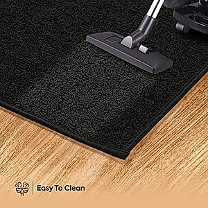 Furnish my Place Modern Indoor/Outdoor Commercial Solid Color Rug - Black, 2' Round, Pet and Kids Friendly Rug. Made in USA, Area Rugs Great for Kids, Pets, Event, Wedding
