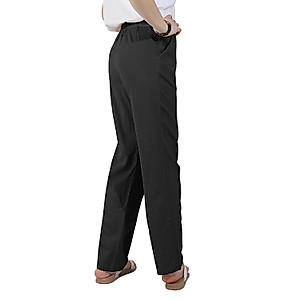 Costaric Women's Fashion Casual Elastic High Waisted Wide Leg Loose Work Long Palazzo Pants Trousers with Pockets XL Black