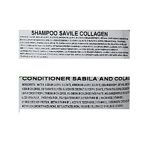 Savile pulpa de sabila Colageno Control Caida Anti Hair Loss Shampoo and Conditioner 750ml