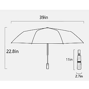 GYY One-Key Automatic Umbrella to Open＆Close with Double-Layer(Titanium Silver＆Vinyl),8-Bone＆3-Fold for Sunny＆Rainy (Cream Beige)