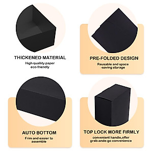 NEWSNOW 10 Pack Gift Boxes, 9 x 6 x 3 inches，For Bridesmaid Proposal Boxes, Premium Gift Boxes, Wedding Present, Holiday, Birthday Party Favor and Christmas (Black)