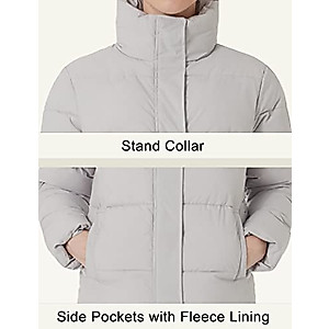 ROYAL MATRIX Women's Cropped Puffer Jacket Winter Lightweight puffer jacket Short Warm puffy Jacket (Grey, Medium)