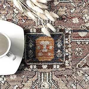 nuLOOM Harriet Vintage Medallion Fringe Area Rug, 4' x 6', Light Brown