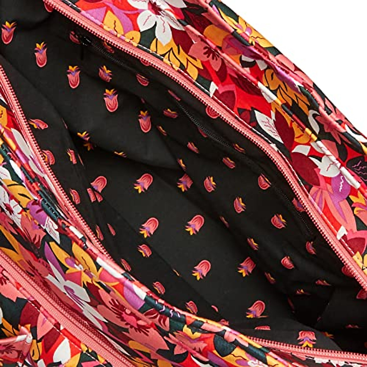 Vera Bradley Women's Cotton Utility Tote Bag, Rosa Floral - Recycled Cotton, One Size