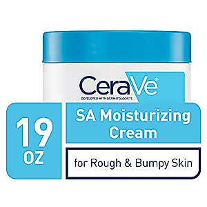 CeraVe Moisturizing Cream with Salicylic Acid | Exfoliating Body Cream with Lactic Acid, Hyaluronic Acid, Niacinamide, and Ceramides | Fragrance Free & Allergy Tested | 19 Ounce