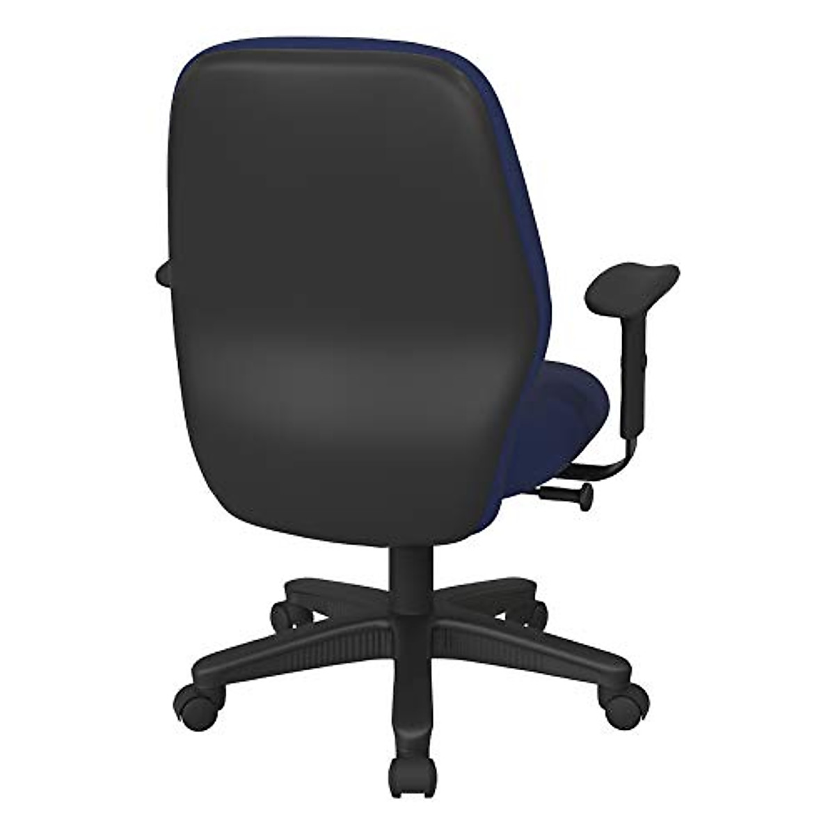 Office Star Ergonomic Mid Back Adjustable Office Desk Chair with Thick Padded Seat and Built-in Lumbar Support, Icon Navy Blue Fabric