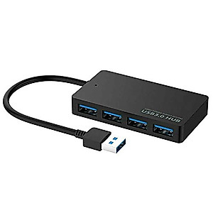 Tec-Digi USB Hub 3.0, 4-Port Ultra-Slim USB 3.0 Hub Portable Adapter High Speed Expansion Multi USB Hub Splitter Lead Adapter Cable for PC Laptop, Desktop, PS3, Xbox, Wii, MAC, Notebook, MacBook, Etc