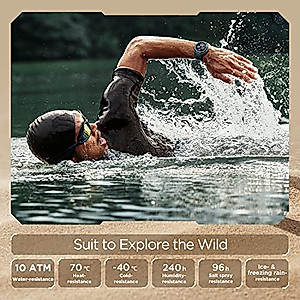 Amazfit T-Rex Pro Smart Watch for Men Rugged Outdoor GPS Fitness Watch, 15 Military Standard Certified, 100+ Sports Modes, 10 ATM Water-Resistant, 18 Day Battery Life, Blood Oxygen Monitor, Gray