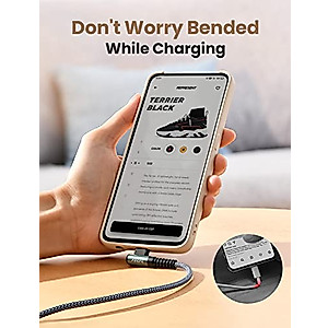 AINOPE USB C Cable 4-Pack [10/6.6/3.3/3.3ft] 3.2A Type C Charger Fast Charging Right Angle, USB C Charger Nylon Braided Compatible with Galaxy S10 S9 S8 Plus S21, Note 10 9 8, LG, Type C Cable