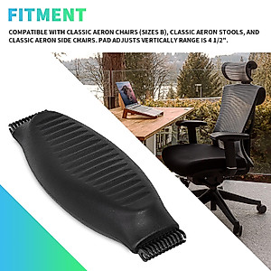 ECOTRIC Lumbar Support Pad Compatible with Herman Miller Classic Aeron Chair Size B, Home Office Seating Support Pad - Graphite/Black