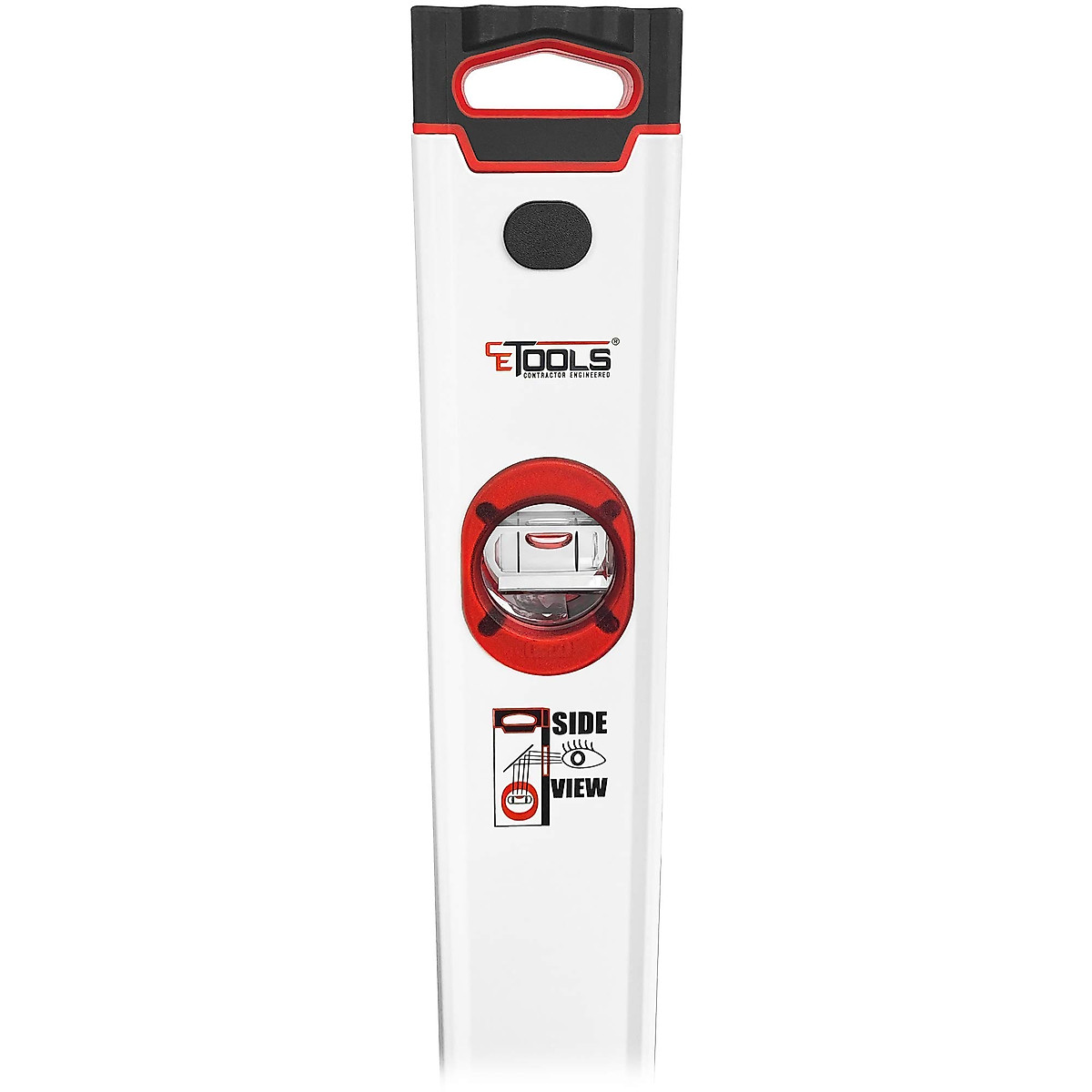 CE Tools 72 Inch Red Edge Level - 6 Foot Level Tool with Shock-Proof Vial, Milled Bottom, and Robust End Caps, Aluminum