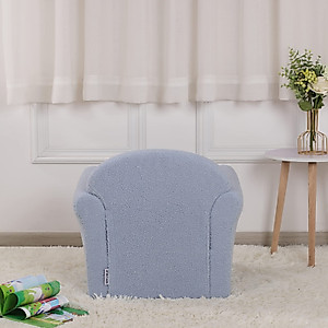 AFBKSS&BB Children Sofa, Kids Armrest Chair, Sturdy Wood Construction Kids Sofa Furniture, Armchair Couch for Preschool Children, Lightweight Toddler Sofa Chair, Teddy Velvet (Blue)