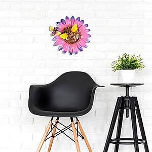 John's Studio Flower Wall Decor Outdoor Metal Sunflower Hanging Art Garden Floral Theme Decorations for Home, Pool and Patio - Pink