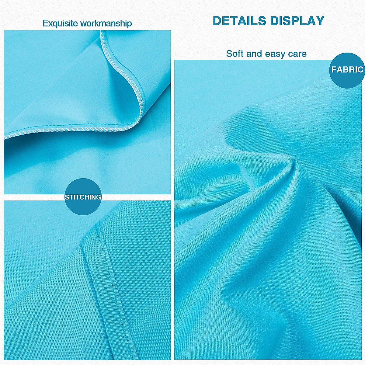 FLXXIE Microfiber Pillow Cases Standard Size, Soft Pillowcases with Envelope Closure, Wrinkle, Stain Resistant Pillow Covers, 20x26, Blue