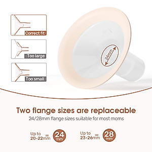 NCVI Double Electric Breast Pump, Portable Breast Pump for Breastfeeding, Breastpump 3 Modes & 12 Levels, 24/28mm Flanges, Touch Screen LED Display, Anti-Backflow, Rechargeable Battery